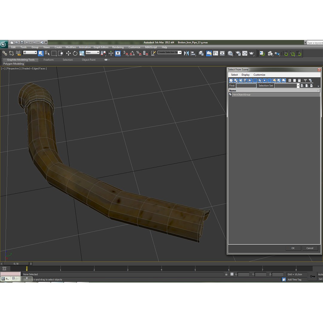 Broken Iron Pipe 12 3d Model