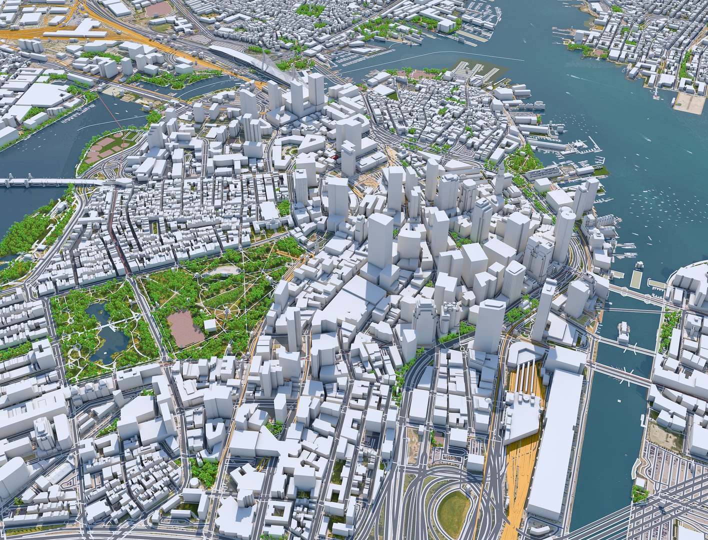 3D Model Boston Downtown Massachusetts USA - TurboSquid 1988433
