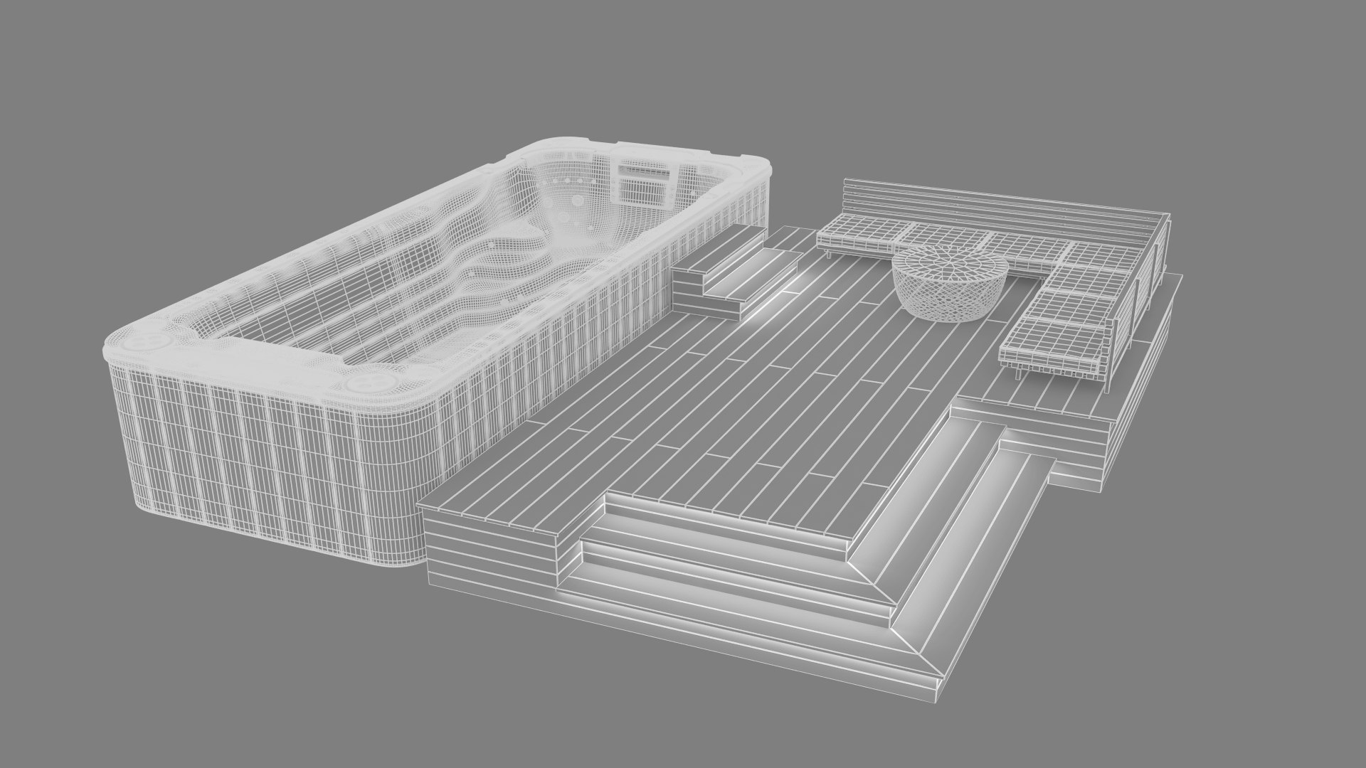 Swimspa And Terrace 3D Model - TurboSquid 2114907