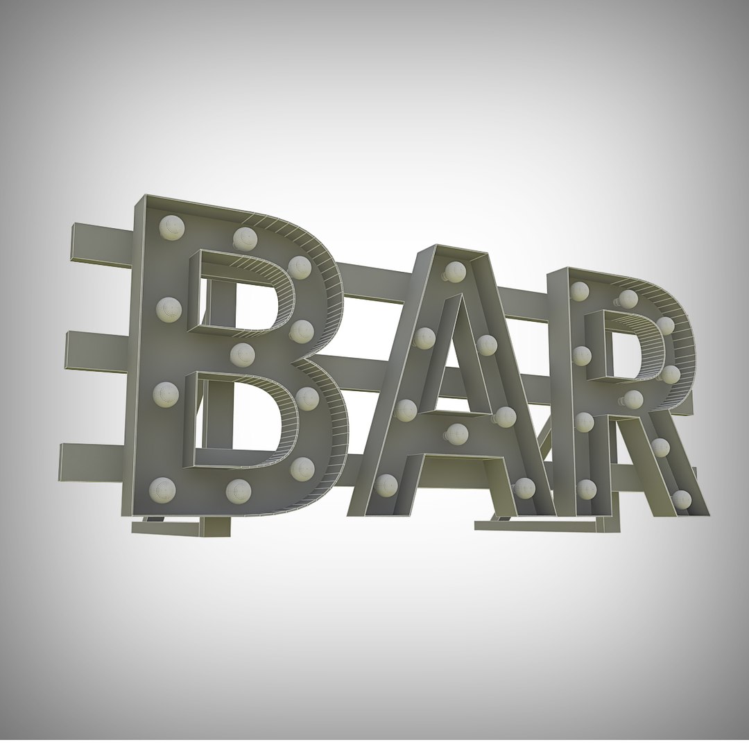 Bulb Bar Sign 3D Model - TurboSquid 1439647