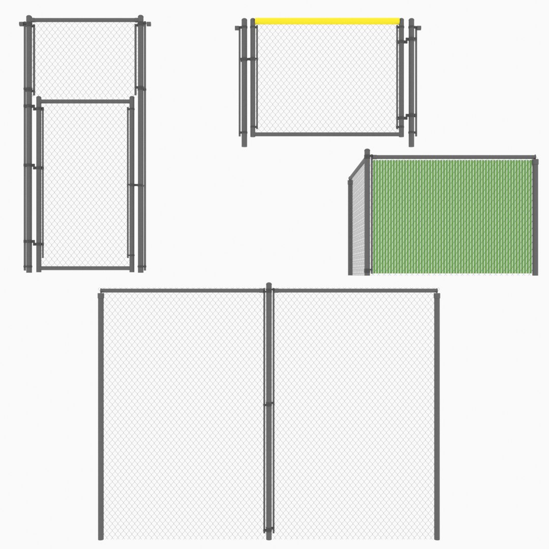3D Modular Chain Link Fences Model - TurboSquid 1696943