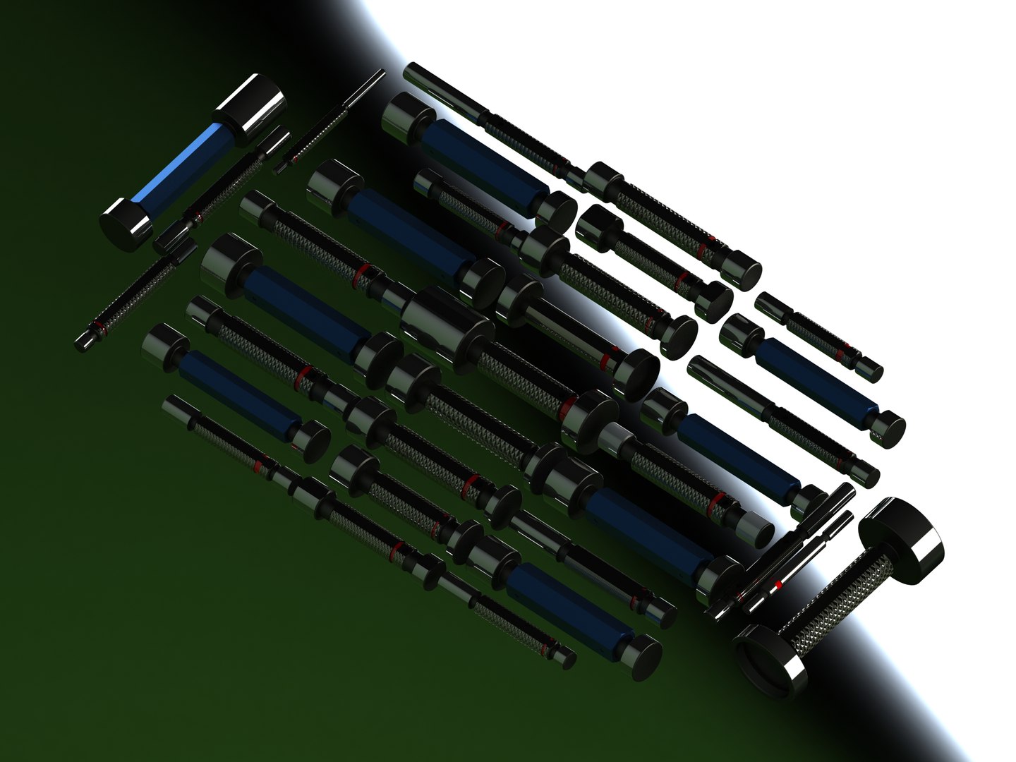 Cylindrical Type Plug Gauge Set For Measuring Range 6 To 50 Mm 3D Model ...