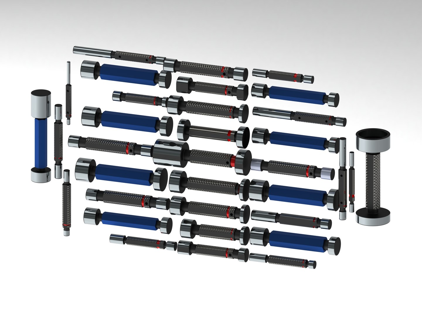 Cylindrical Type Plug Gauge Set For Measuring Range 6 To 50 Mm 3D Model ...