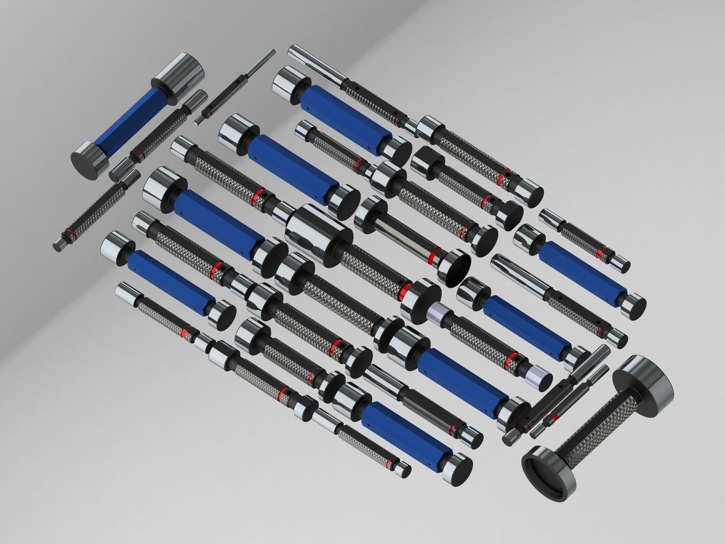 Cylindrical Type Plug Gauge Set For Measuring Range 6 To 50 Mm 3D Model ...
