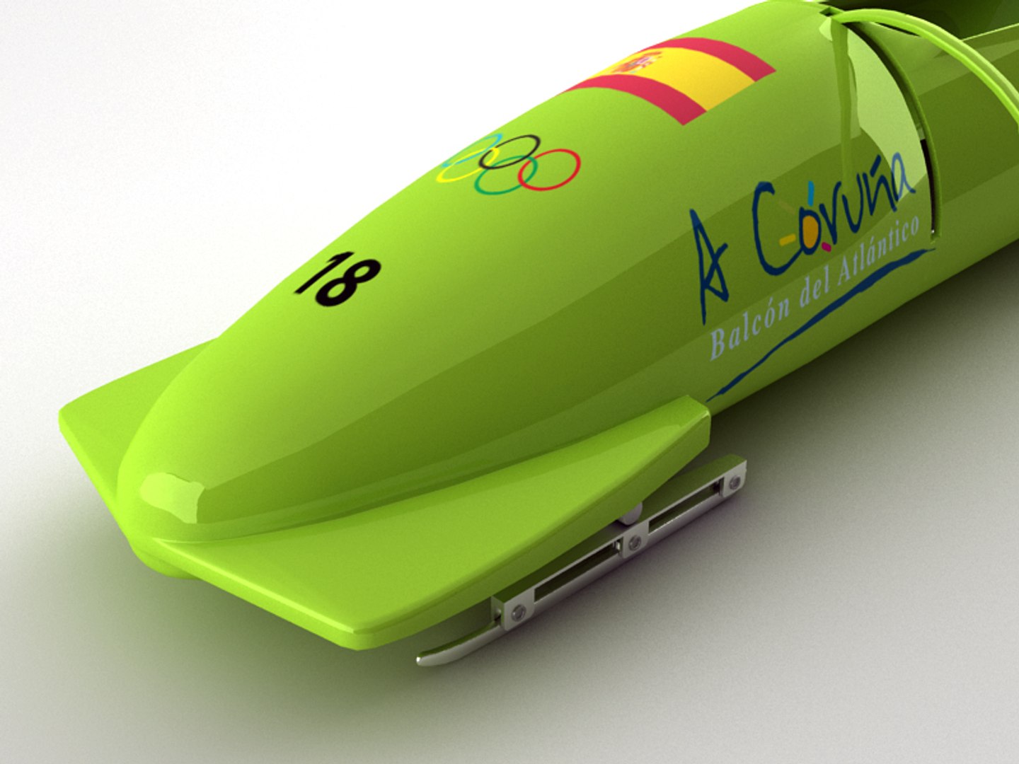 3d Model Bobsleigh Sled - Spain