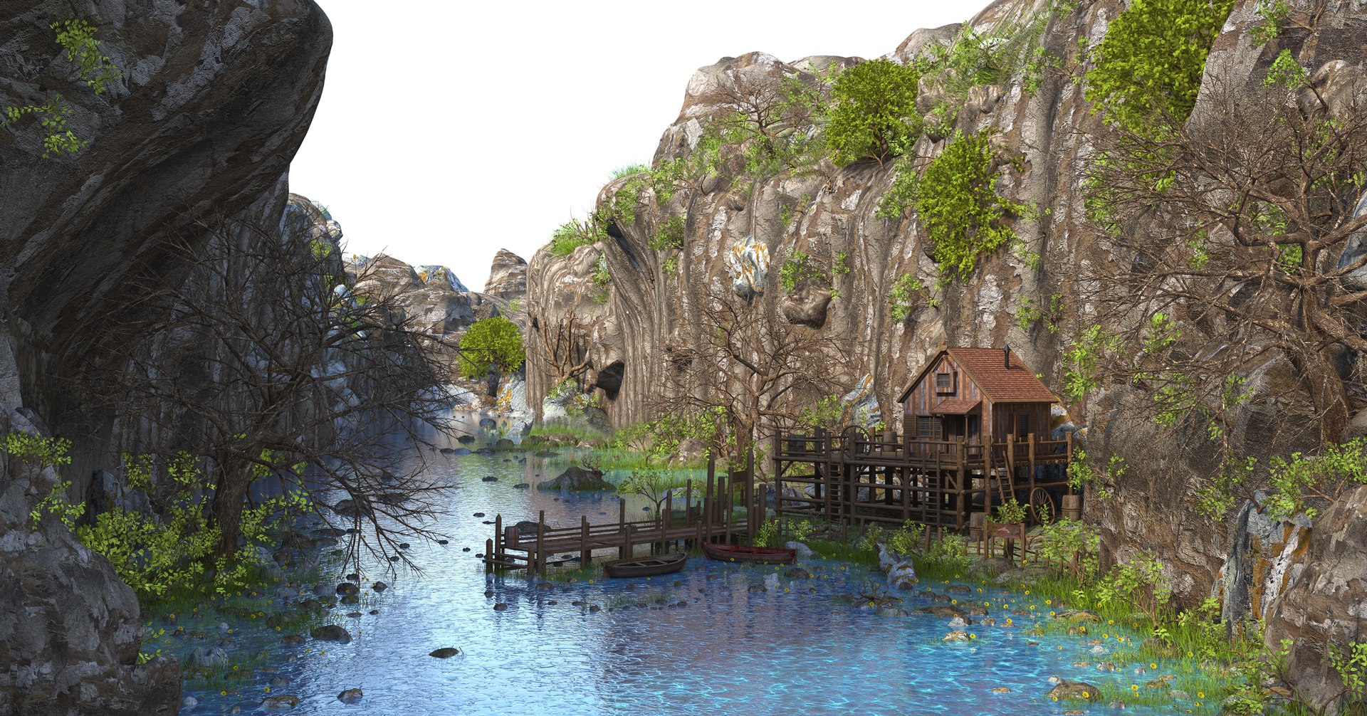 3D River House Model - TurboSquid 1369666