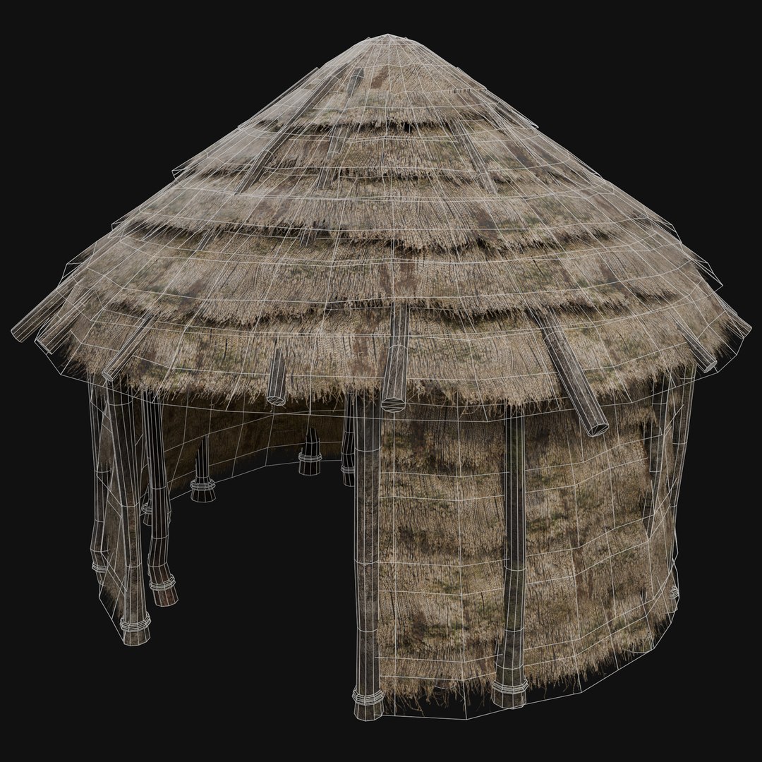 3D PRIMITIVE HUT SHELTER COTTAGE HOUSE NATIVE PRIMAL AAA COLLECTION ...