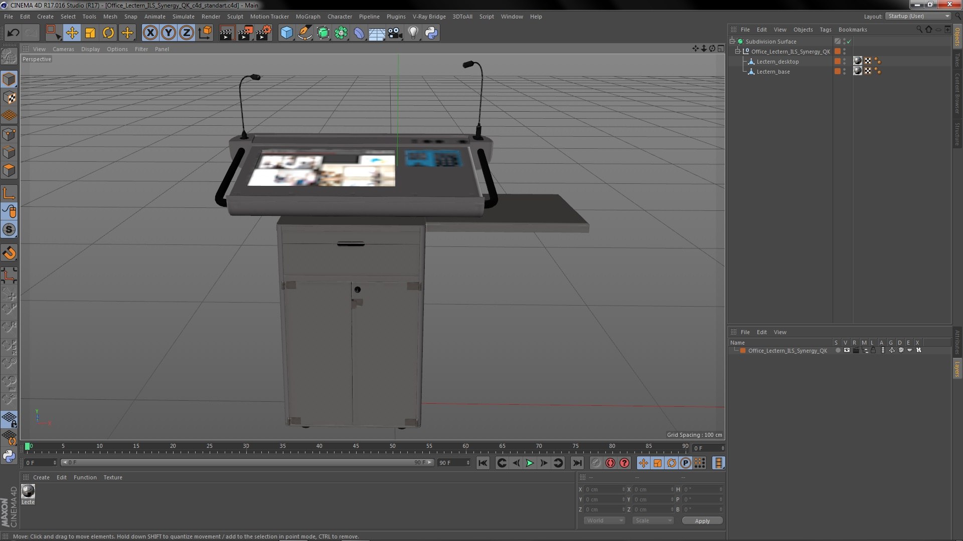 3D Office Lectern ILS Synergy QK - TurboSquid 2062006