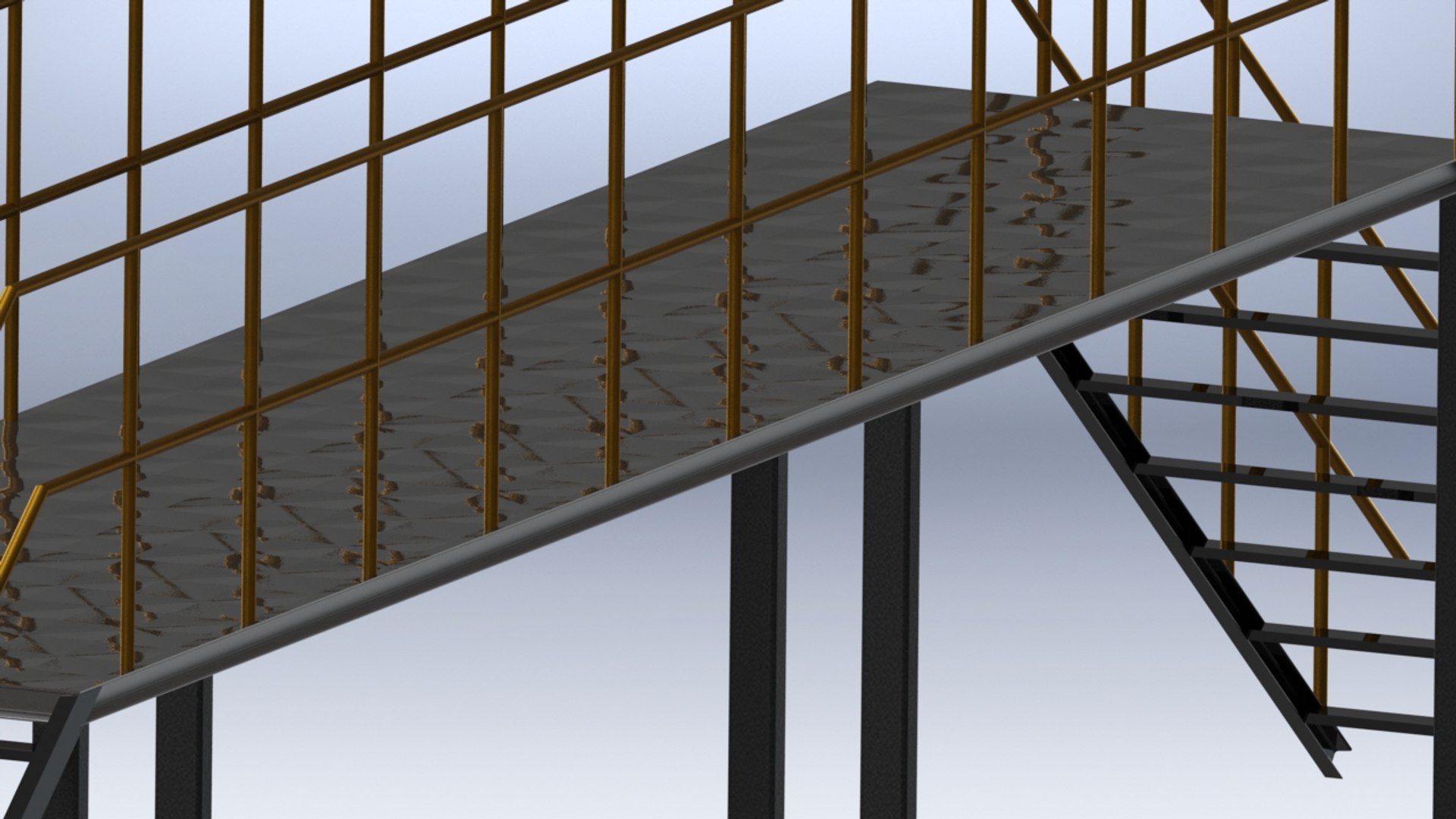 3D Steel Walkway Structures - TurboSquid 1643442
