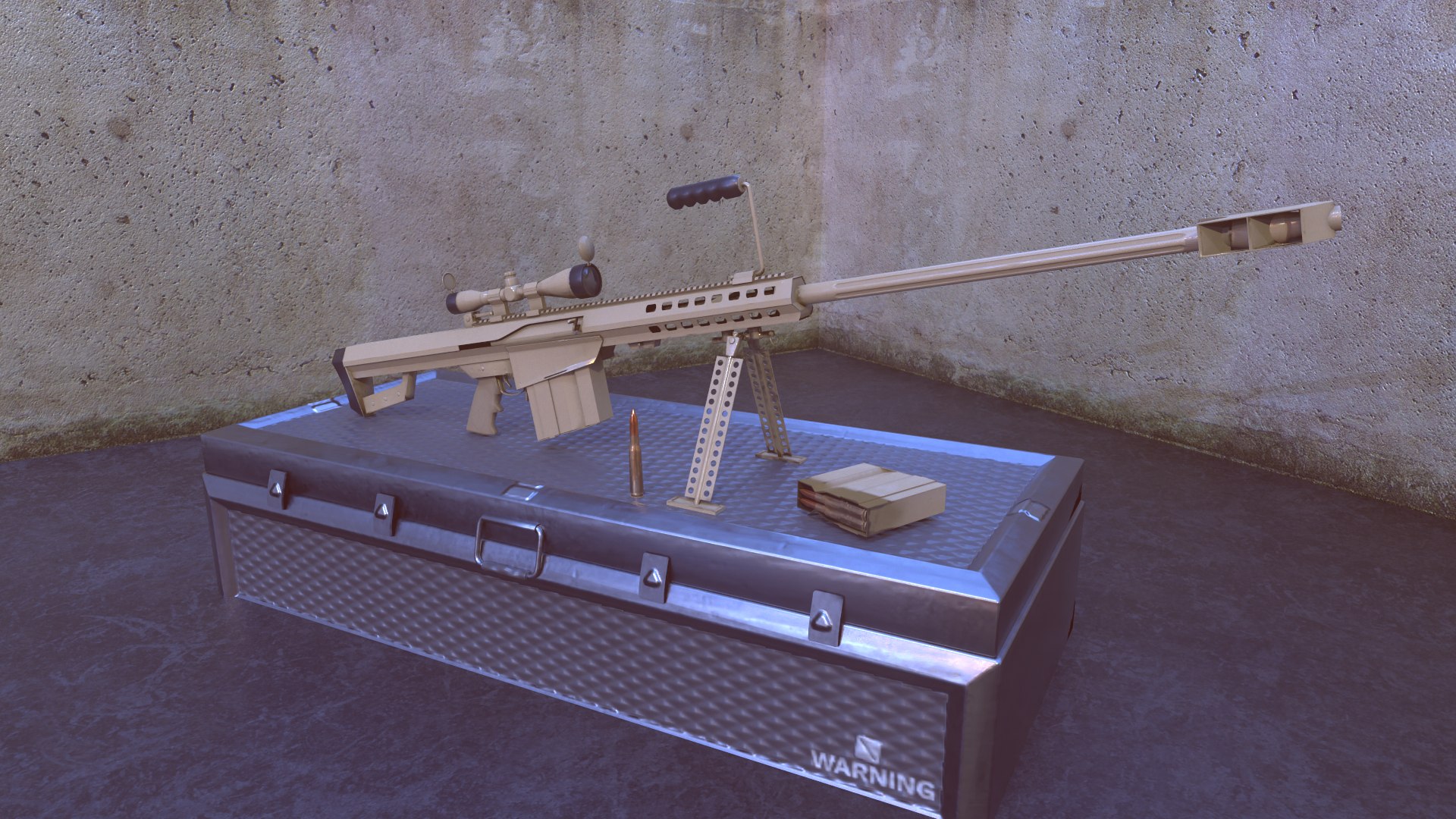 M82 Barrett Game Ready 5 Textures Low-poly 3D Model 3D Model ...