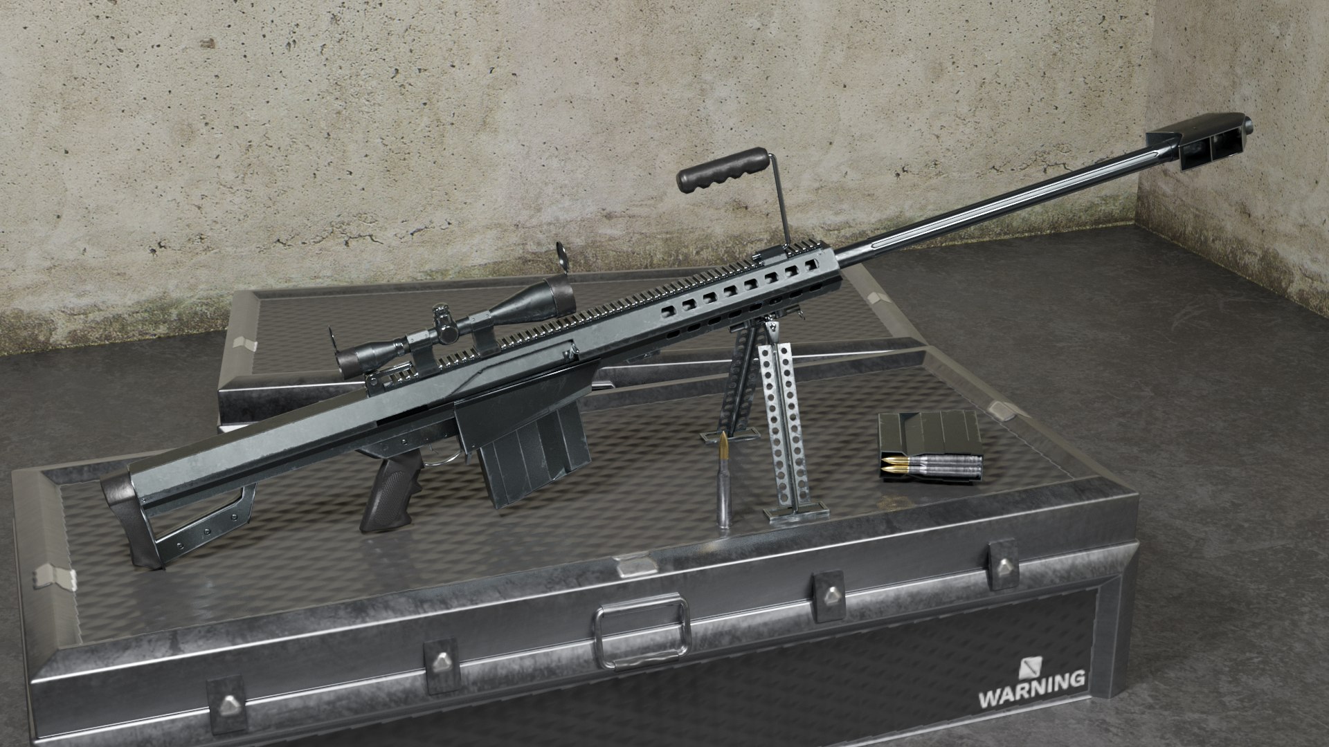 M82 Barrett Game Ready 5 Textures Low-poly 3D Model 3D Model ...