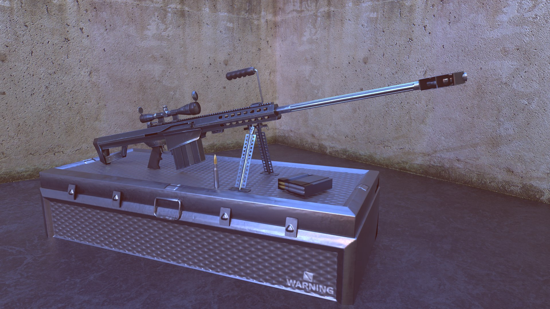 M82 Barrett Game Ready 5 Textures Low-poly 3D Model 3D Model ...