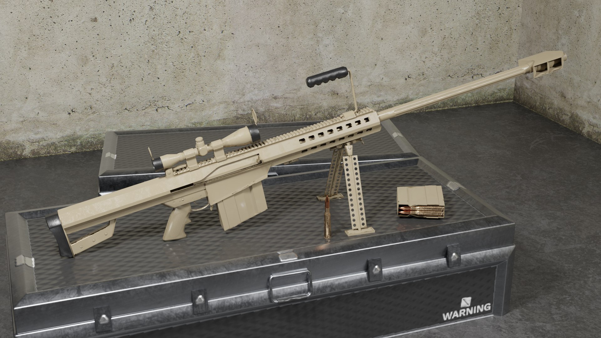 M82 Barrett Game Ready 5 Textures Low-poly 3D Model 3D Model ...