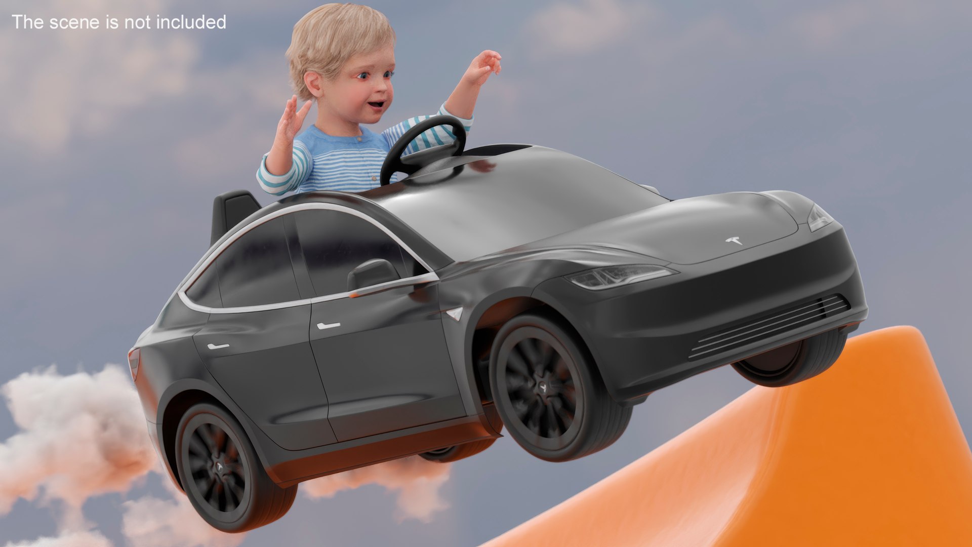 3D Mini Electric Sports Car For Kids Black Model - TurboSquid 2384117
