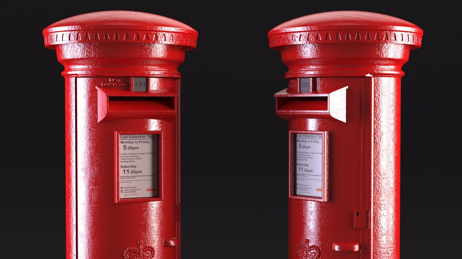 British Red Post Box 3D - TurboSquid 2133331