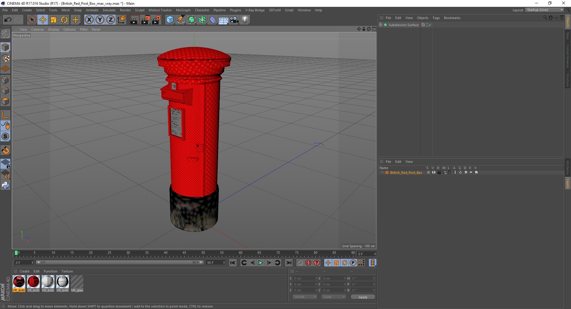 British Red Post Box 3D - TurboSquid 2133331