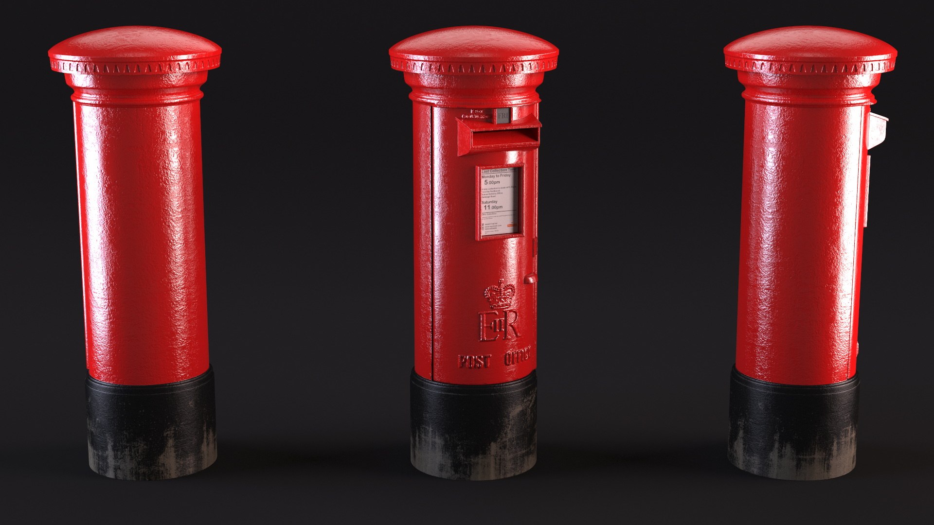 British Red Post Box 3D - TurboSquid 2133331