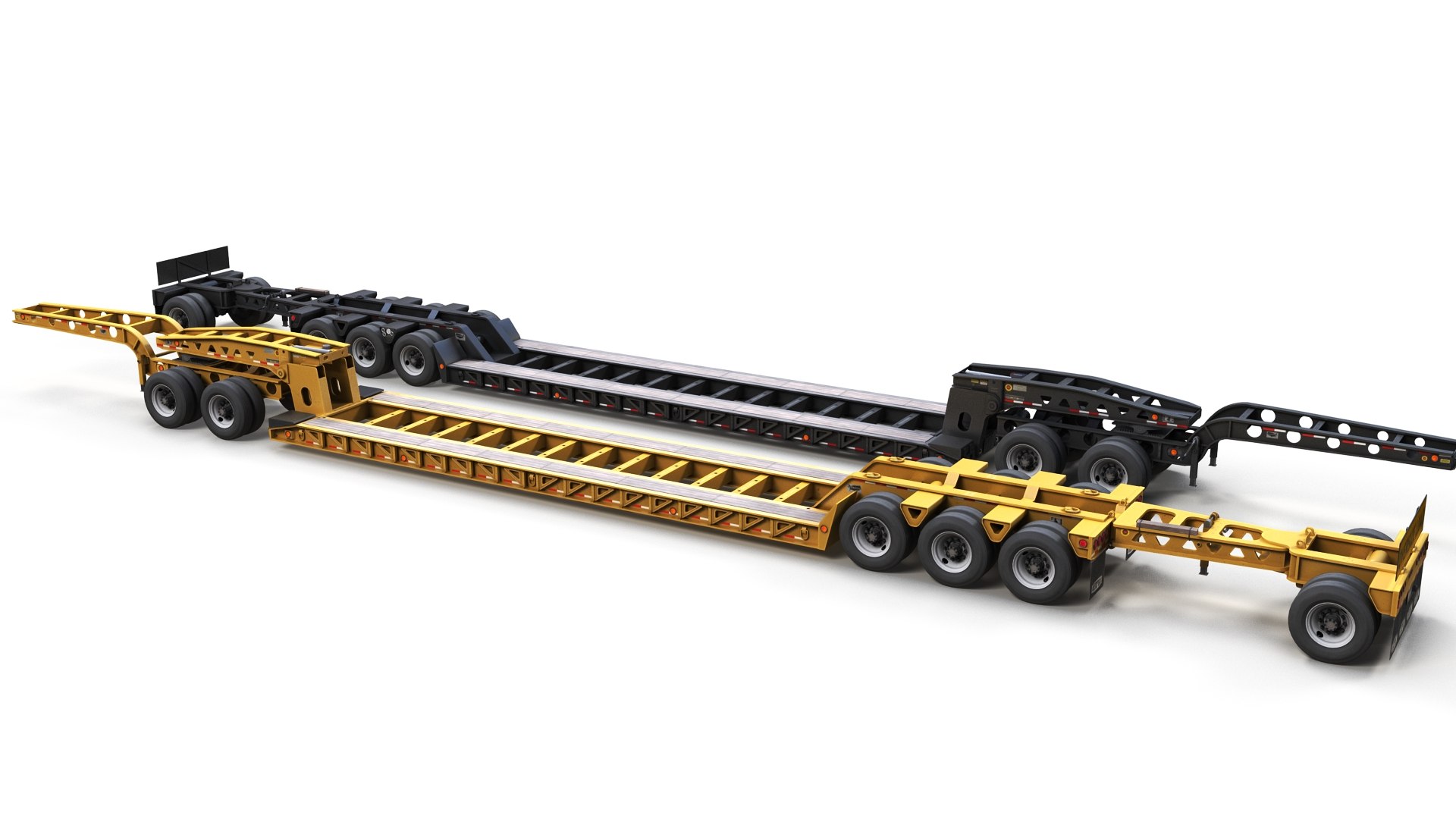 3D Lowboy trailer model - TurboSquid 2126509