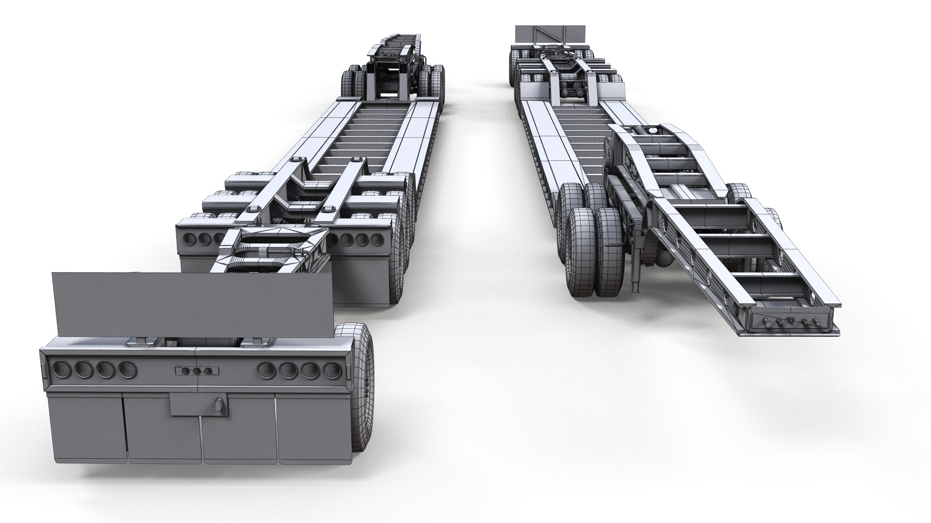 3D Lowboy trailer model - TurboSquid 2126509
