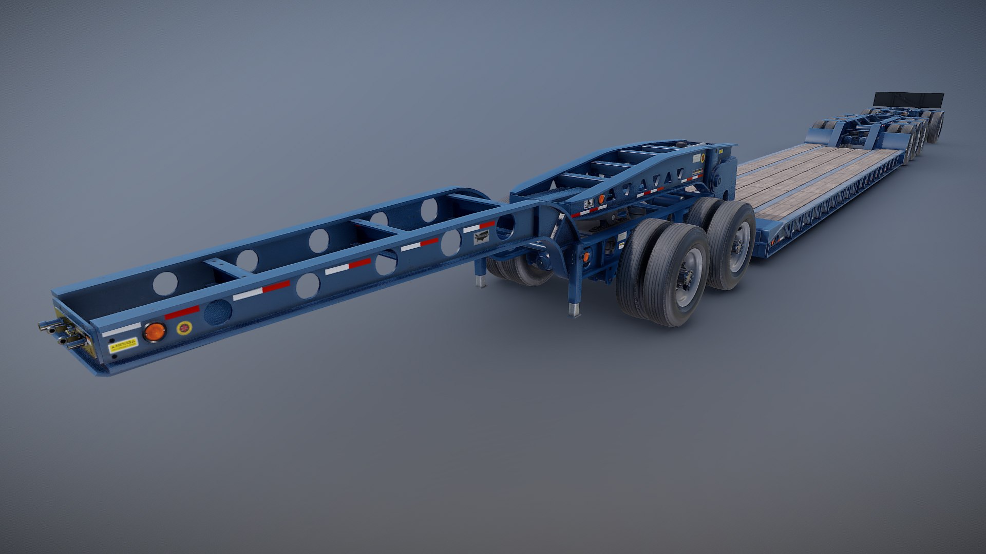 3D Lowboy Trailer Model - TurboSquid 2126509