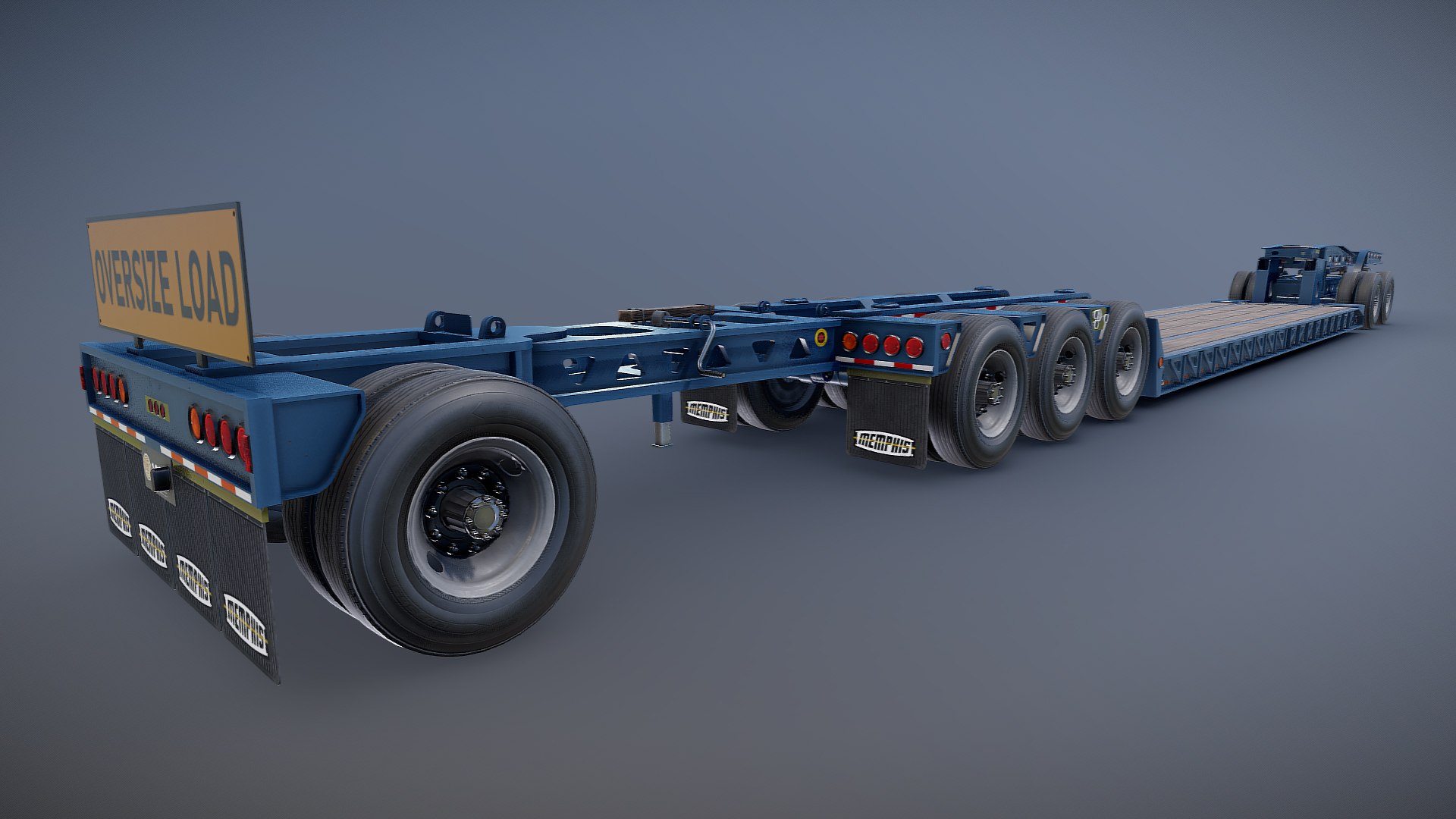 3D Lowboy Trailer Model - TurboSquid 2126509