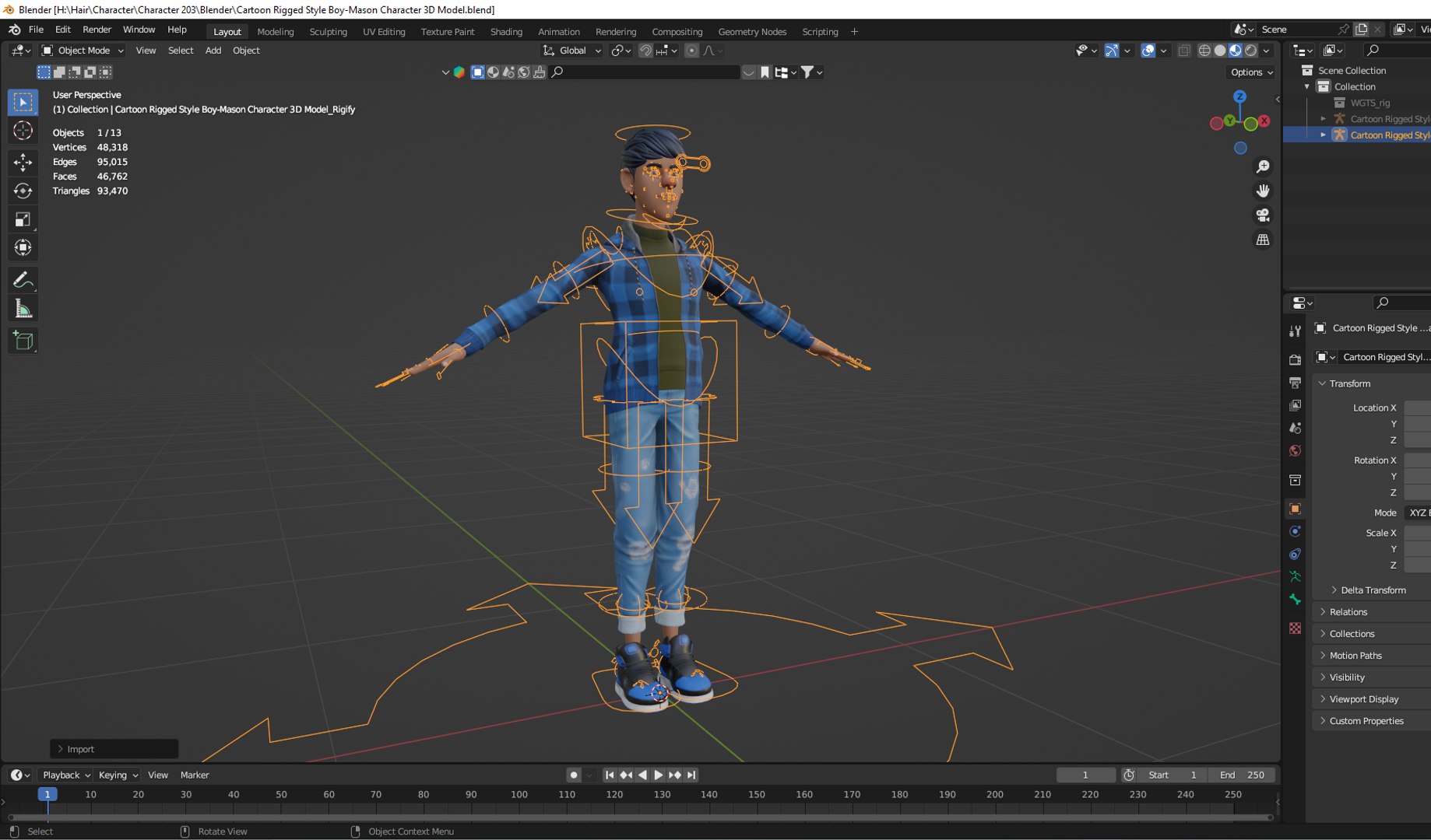 3D Cartoon Rigged Style Boy-Mason Character 3D Model Model - TurboSquid ...