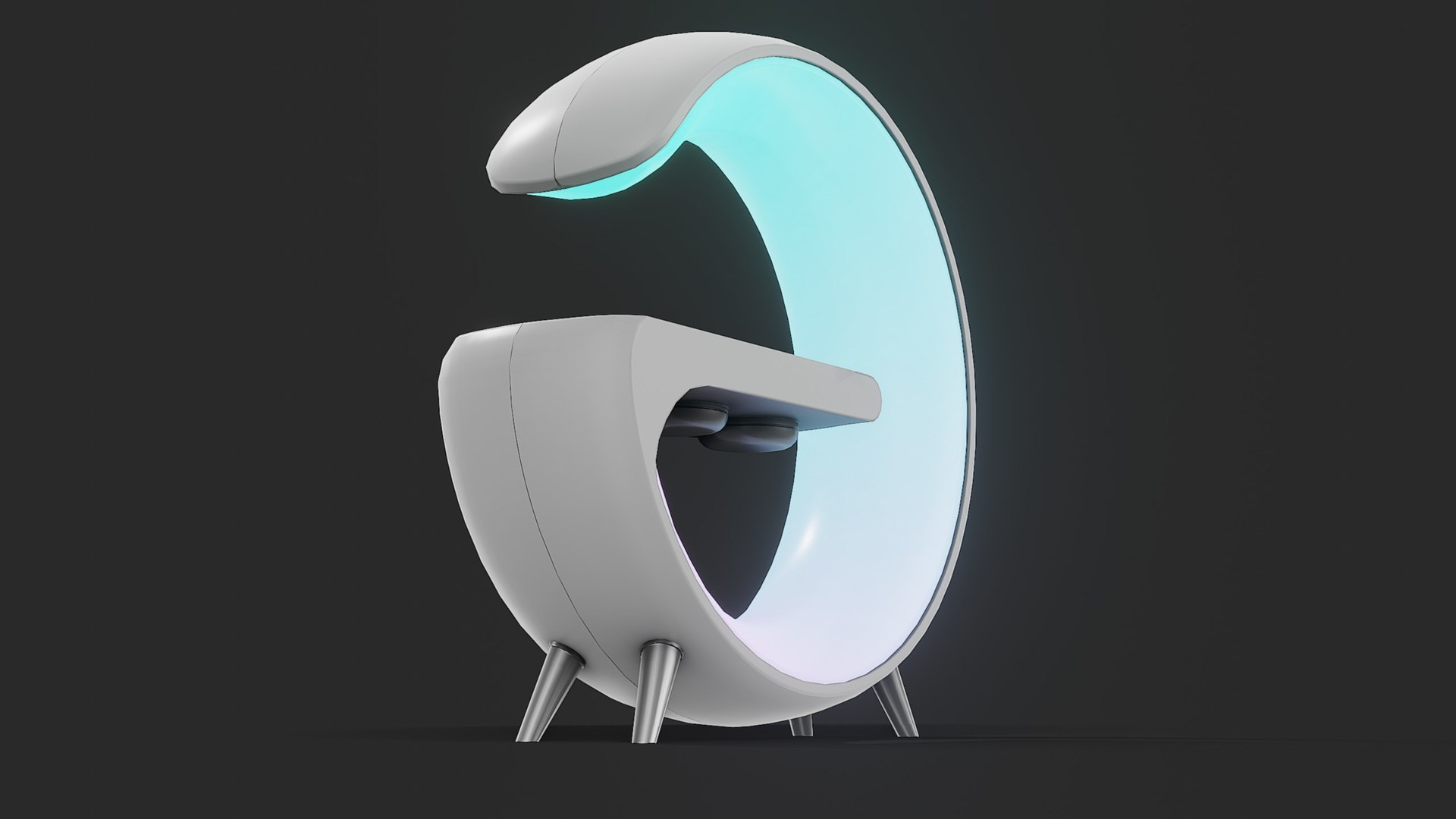 3D White Futuristic Table Lamp - TurboSquid 2111204