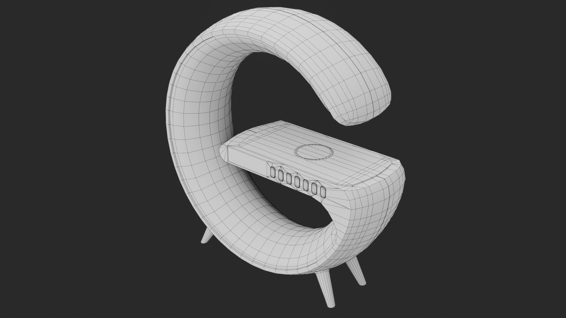 3D White Futuristic Table Lamp - TurboSquid 2111204