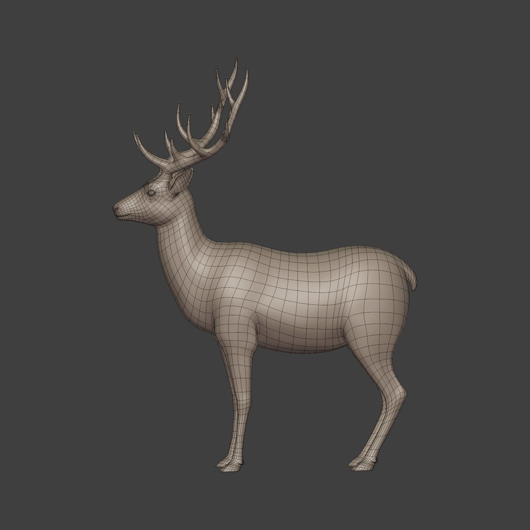 Deer - Buck Statue 3D - TurboSquid 1778420