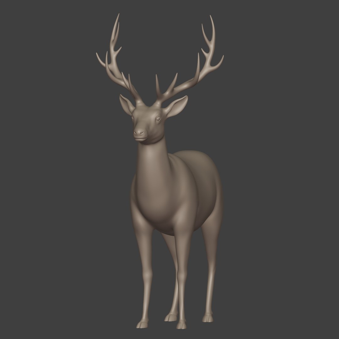 Deer - Buck Statue 3D - TurboSquid 1778420