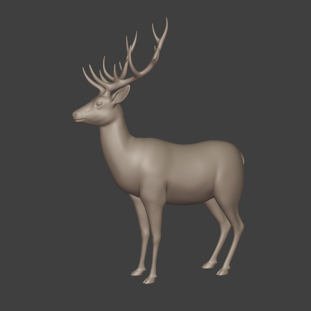 Deer - Buck Statue 3D - TurboSquid 1778420