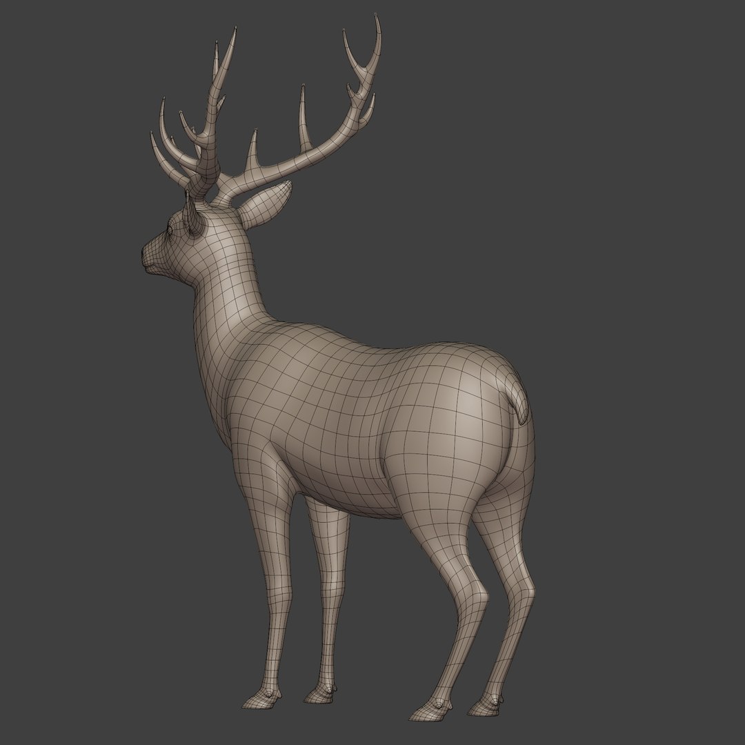Deer - Buck Statue 3D - TurboSquid 1778420