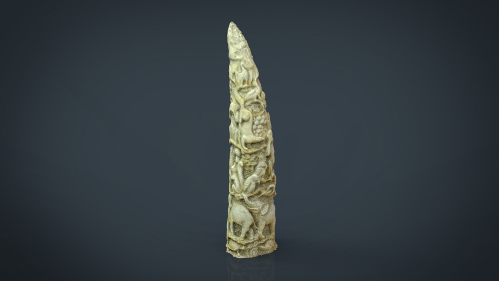 Obj African Engraved Ivory Horn