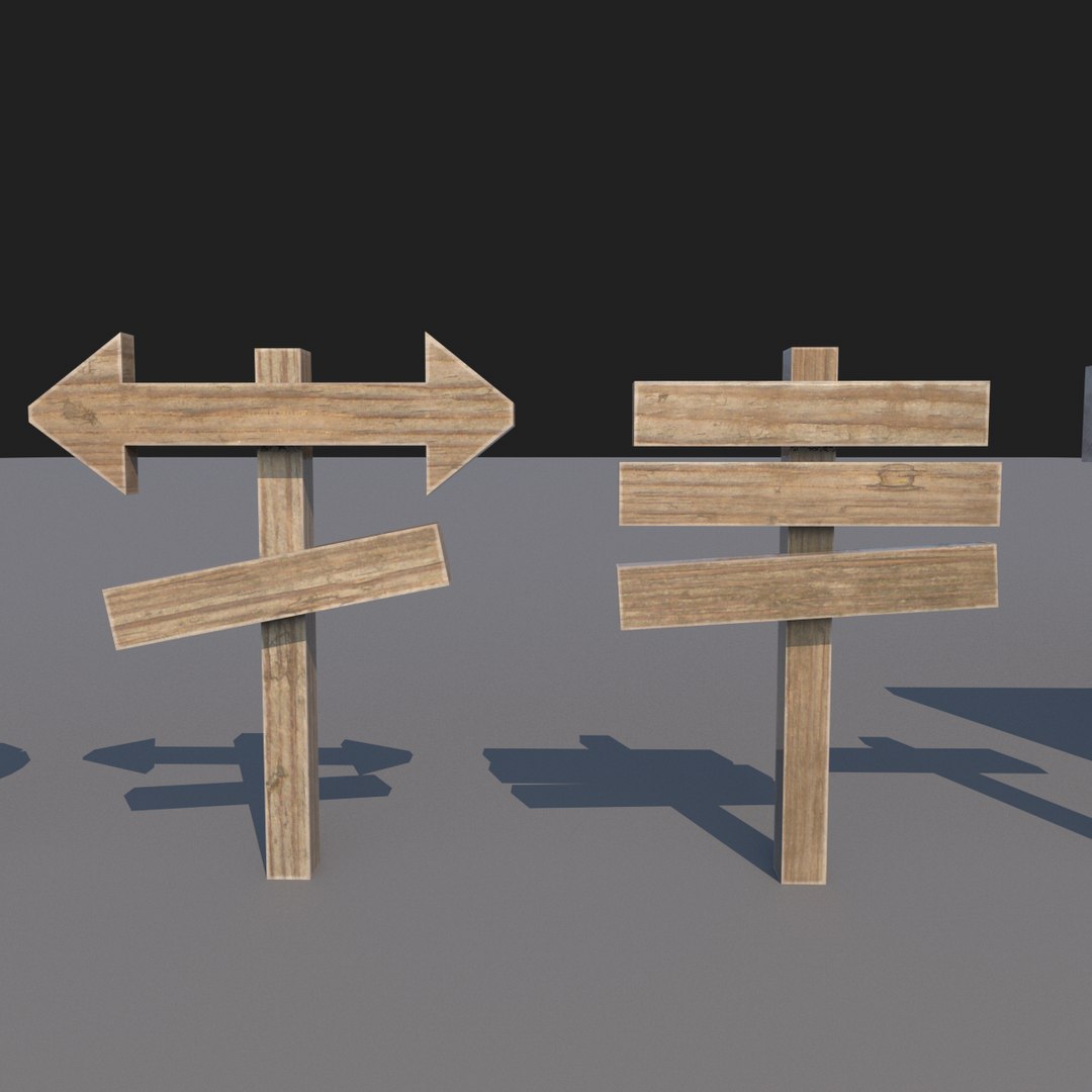 3D Cartoon Wood Sign Pack Model - TurboSquid 1325362