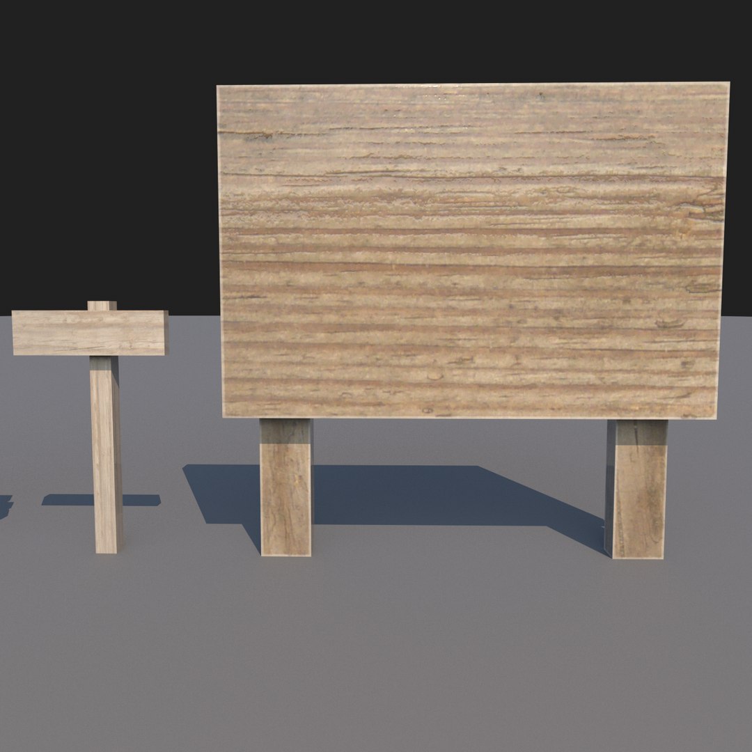 3D Cartoon Wood Sign Pack Model - TurboSquid 1325362