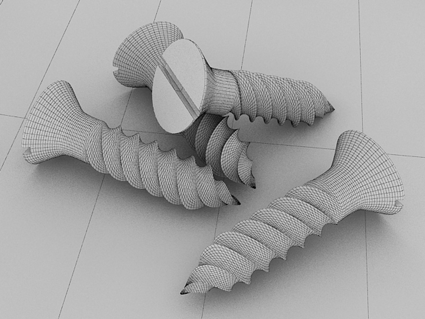 Wood Screw 3d Model