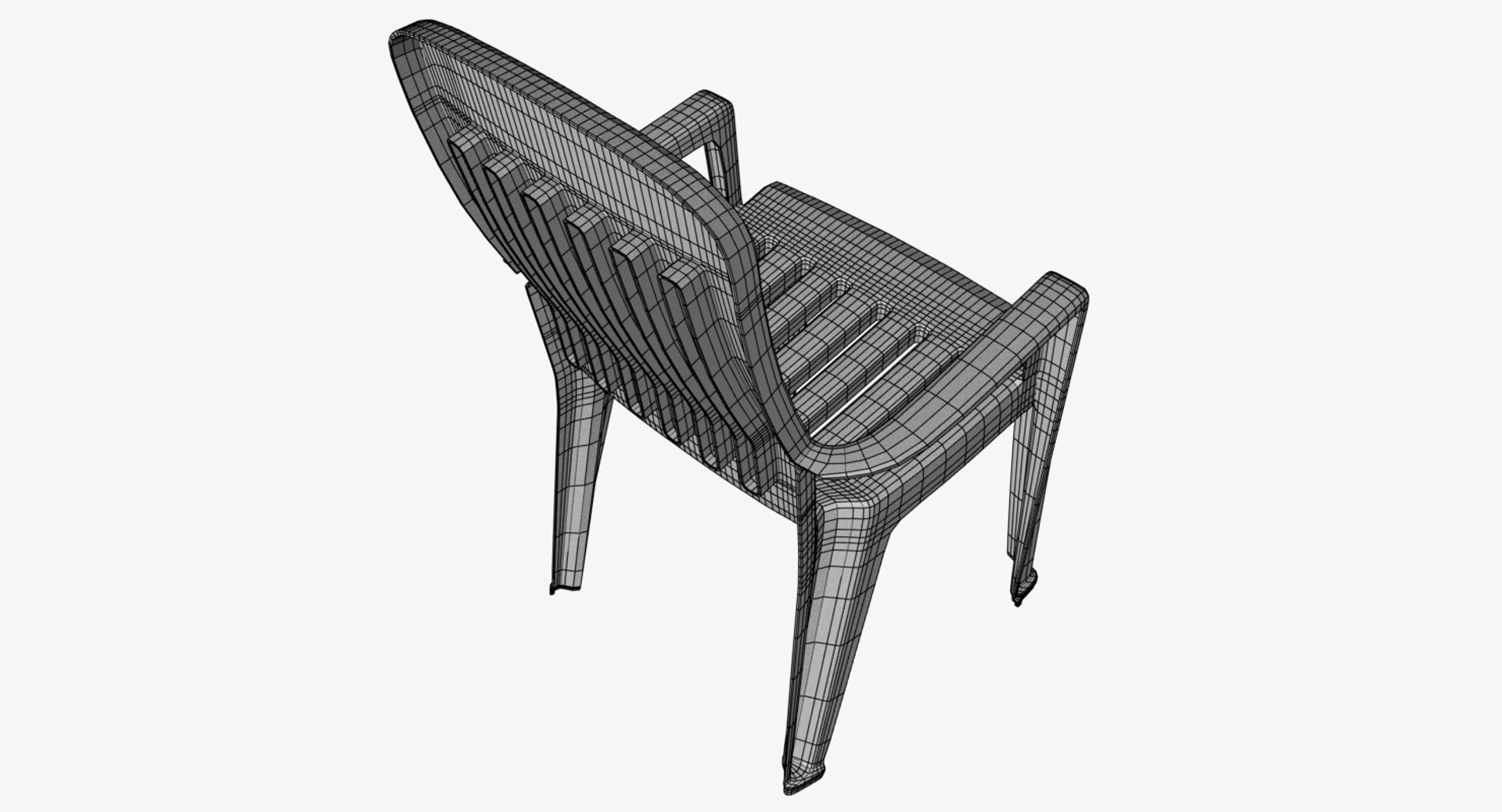 3d Model Of Stackable Patio Chair