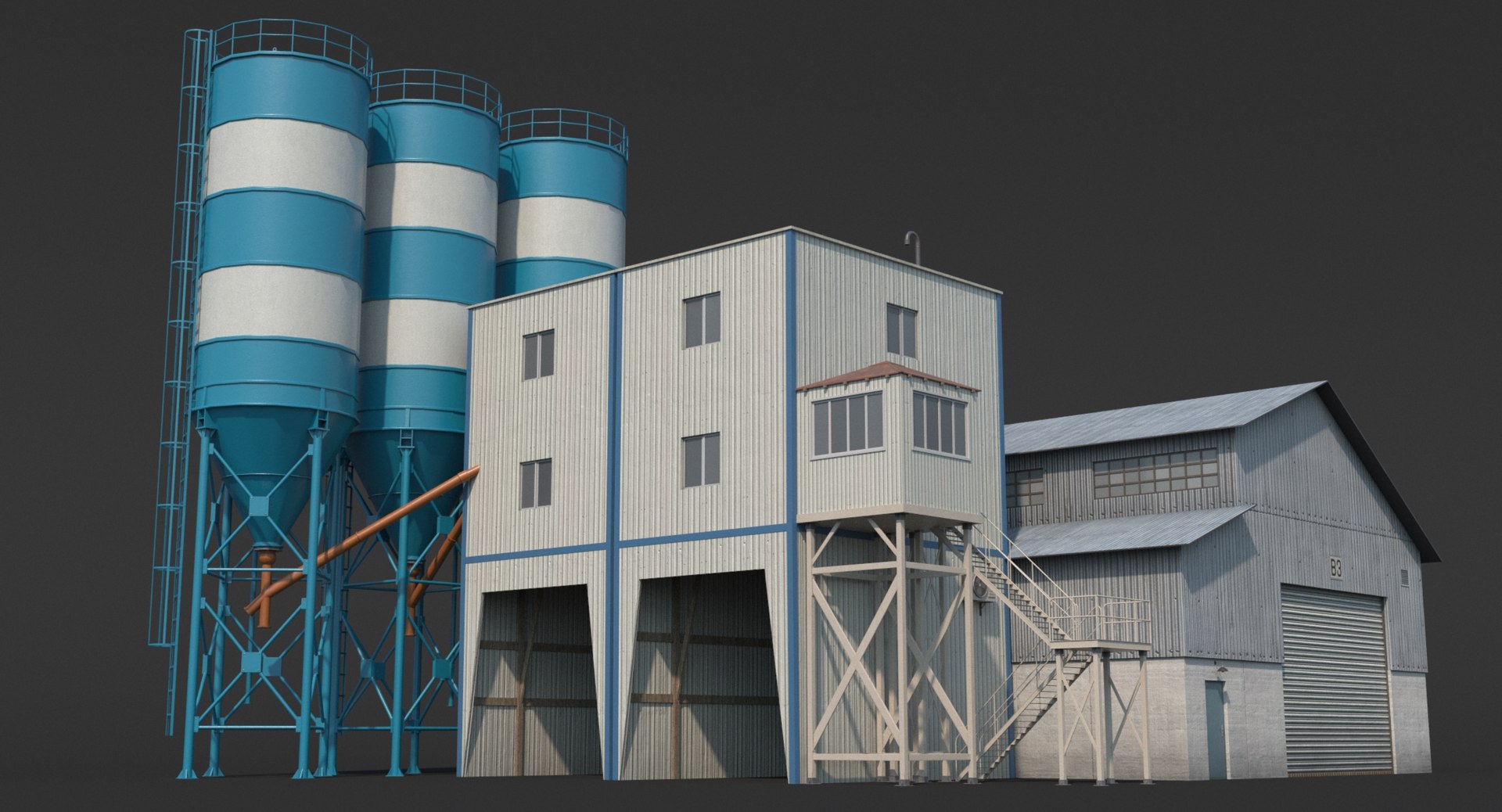 Cement Plant Factory 3D Model - TurboSquid 1433916