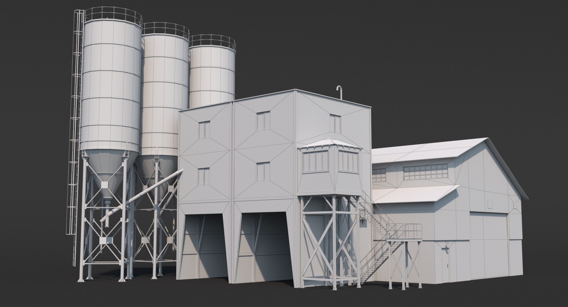 Cement Plant Factory 3D Model - TurboSquid 1433916