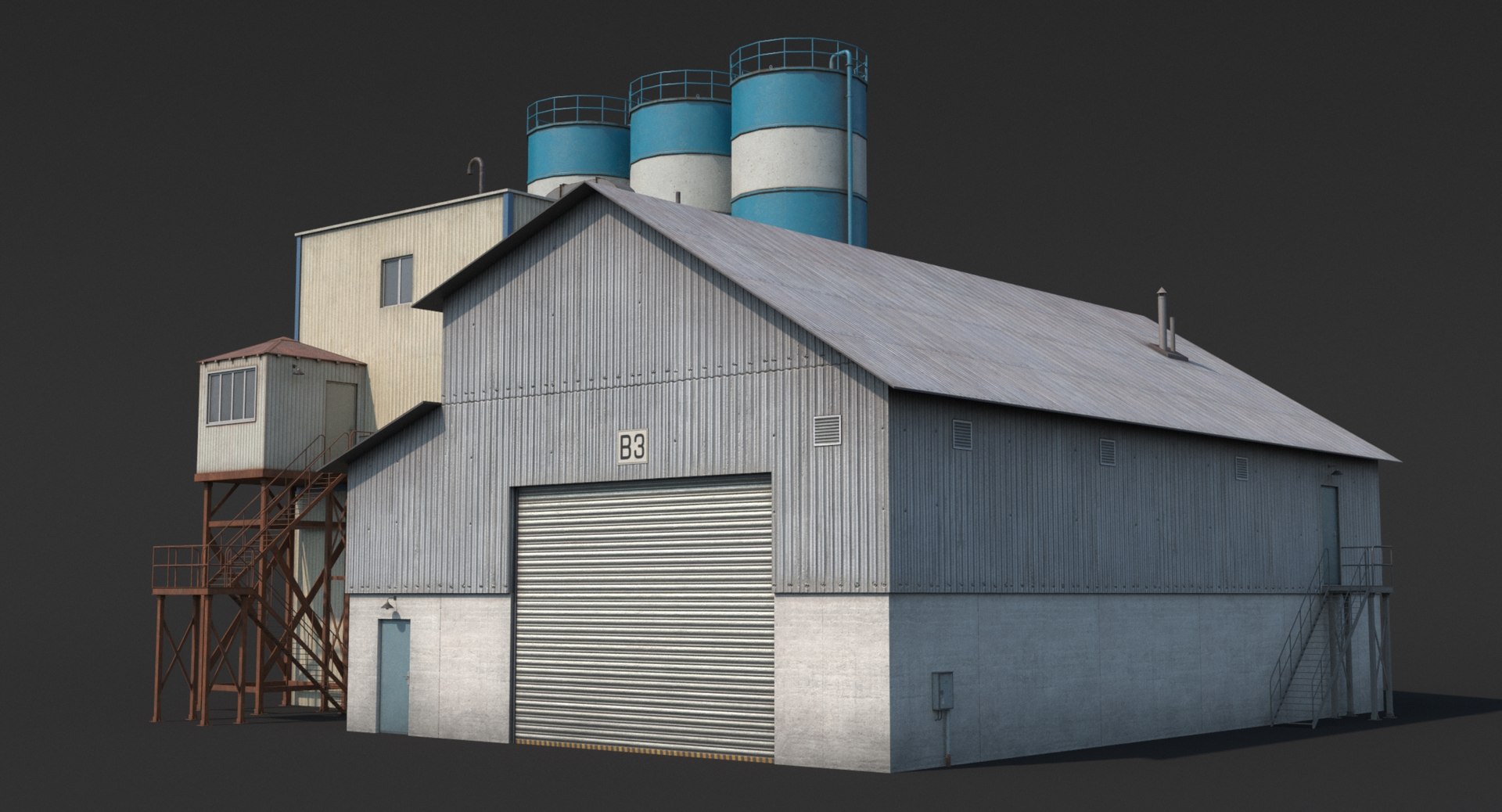 Cement Plant Factory 3D Model - TurboSquid 1433916