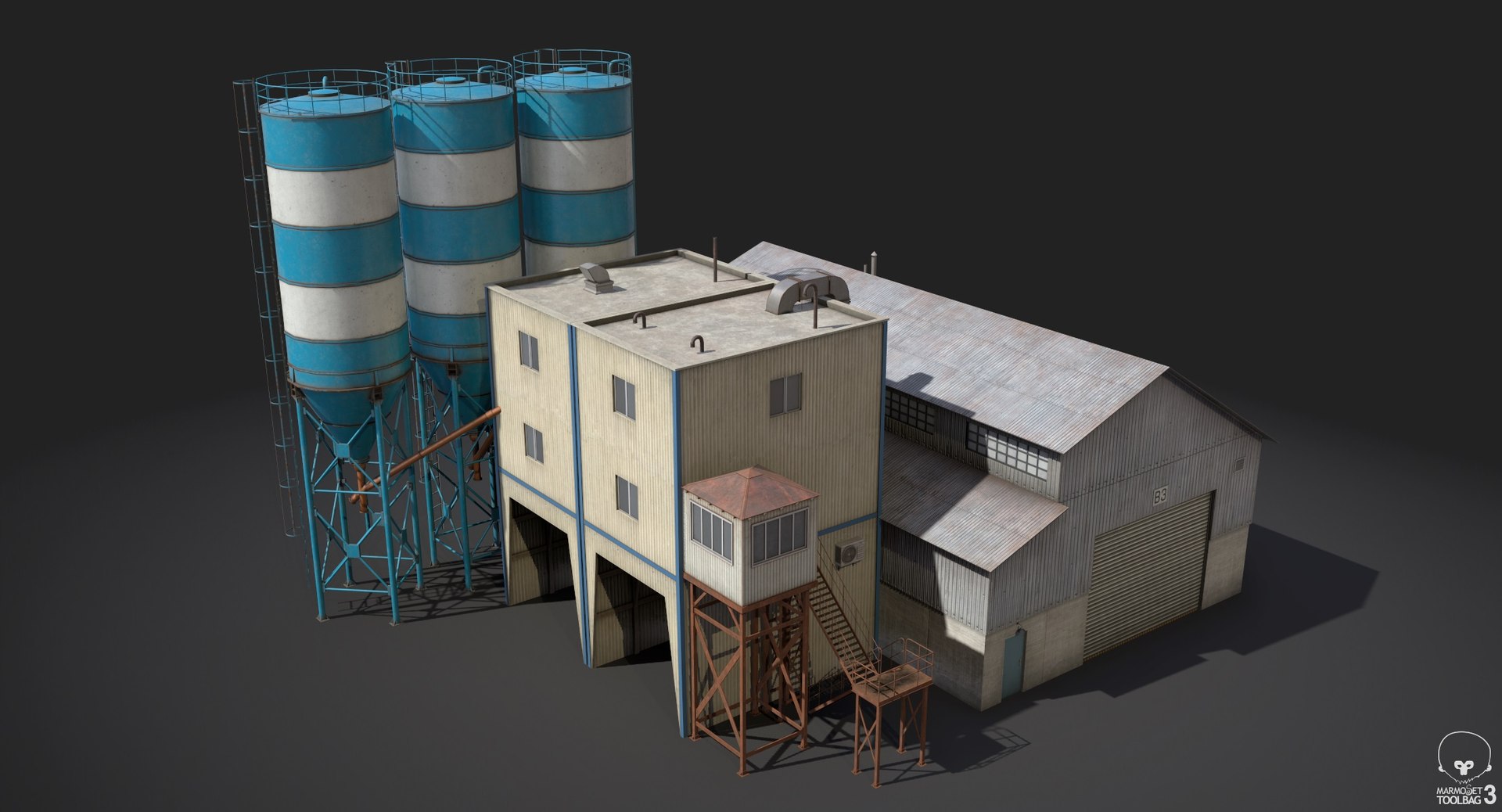 Cement Plant Factory 3D Model - TurboSquid 1433916