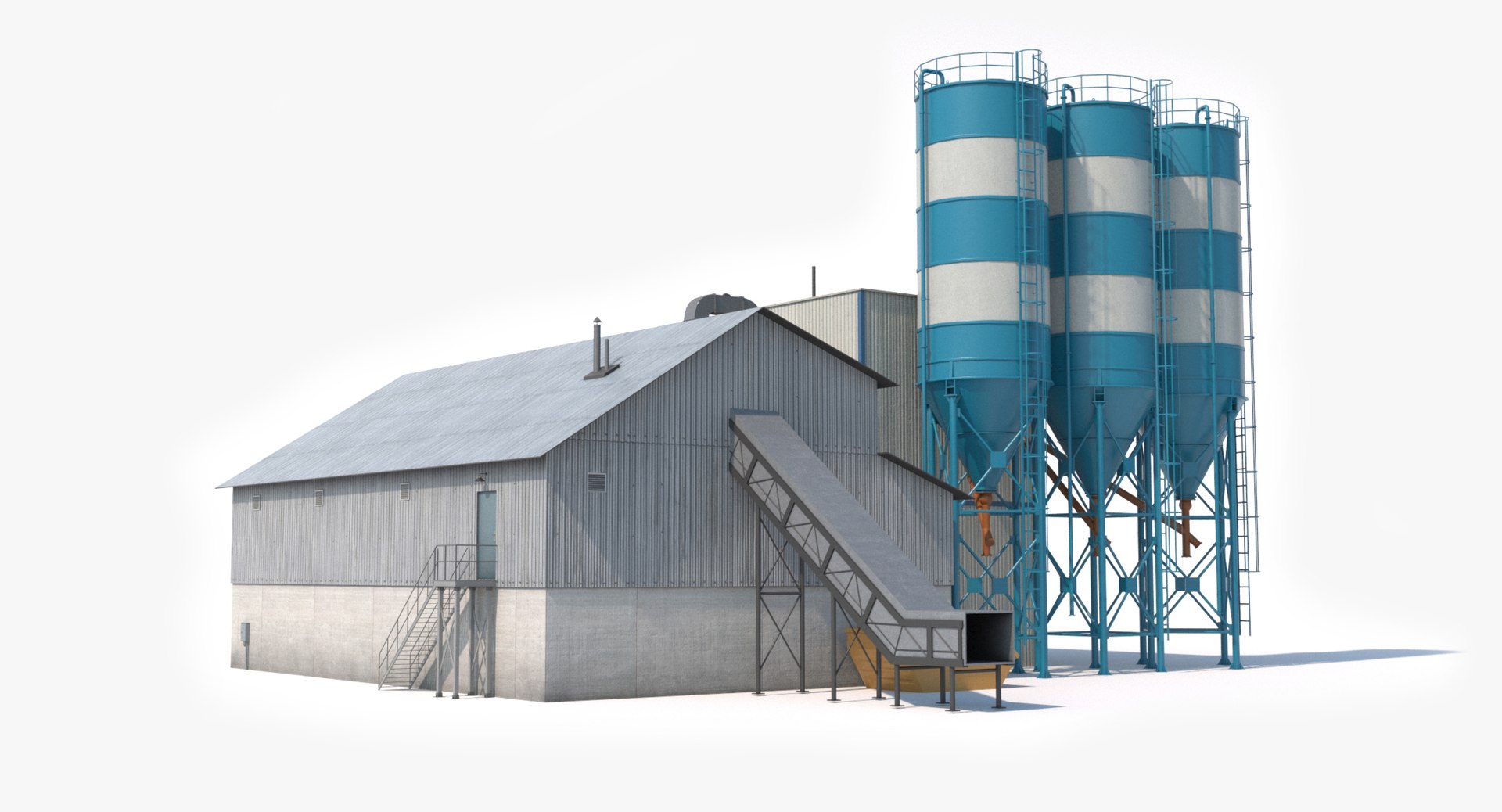 Cement Plant Factory 3D Model - TurboSquid 1433916