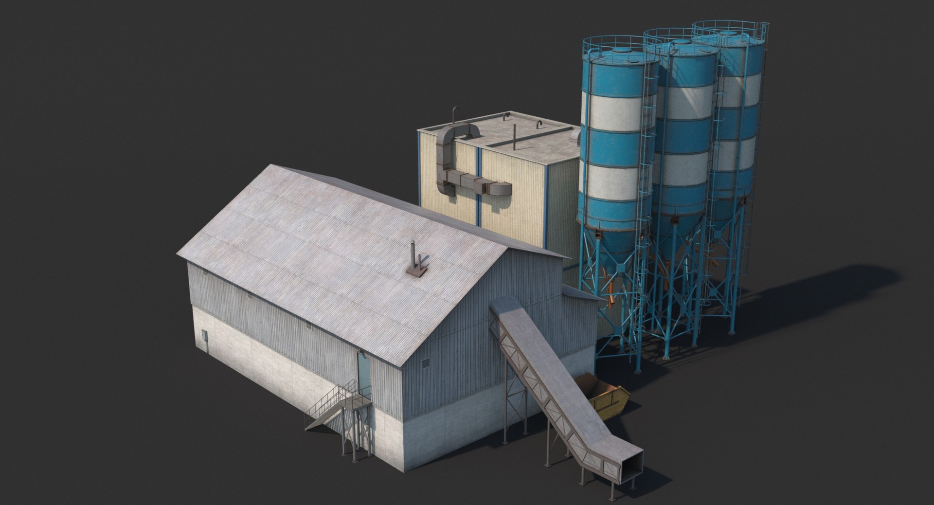 Cement Plant Factory 3D Model - TurboSquid 1433916