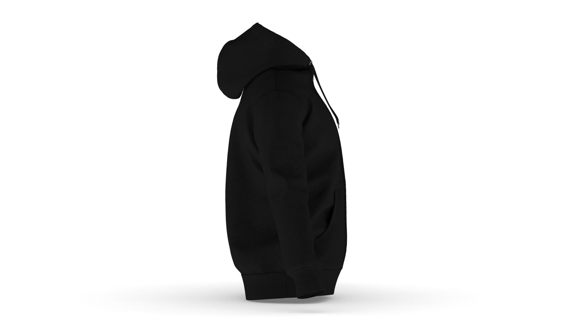 Hoodie Zip Generic Black Model - TurboSquid 2140278