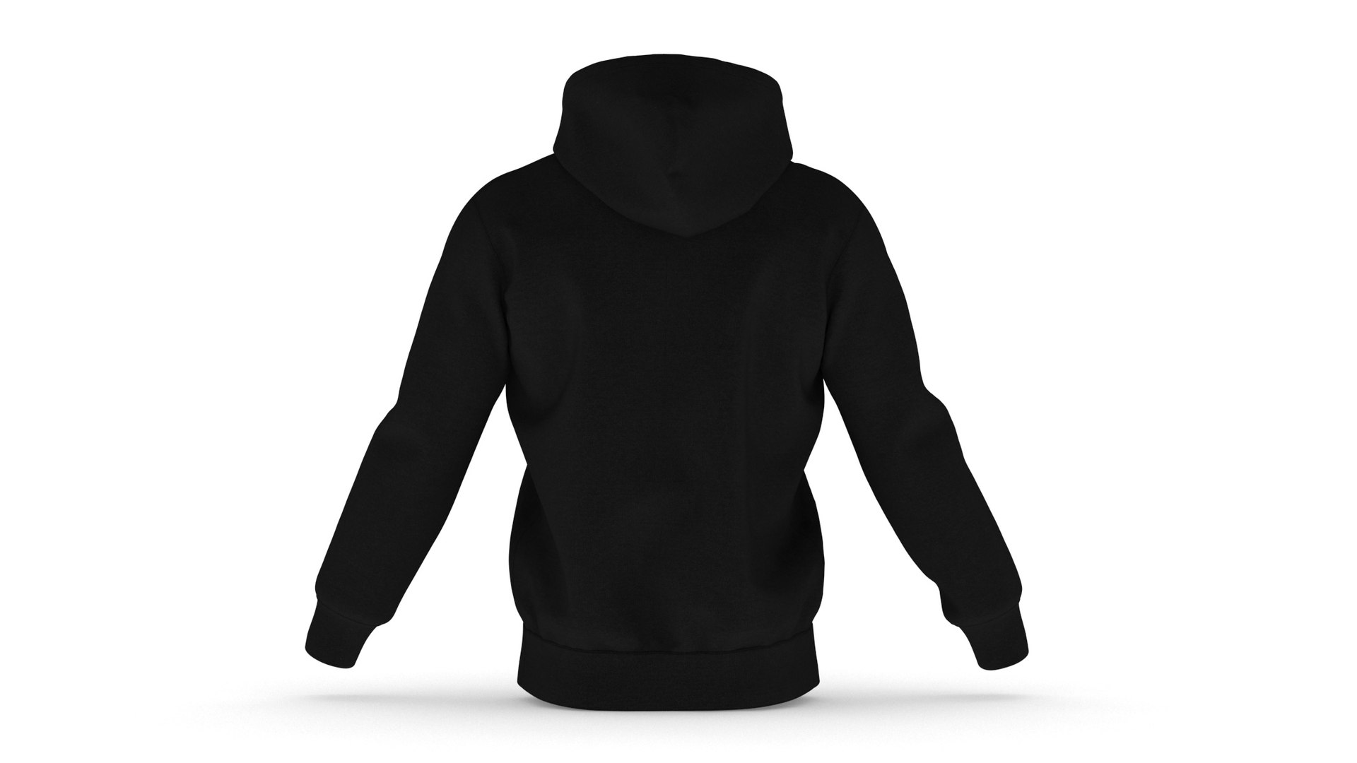 Hoodie Zip Generic Black Model - TurboSquid 2140278