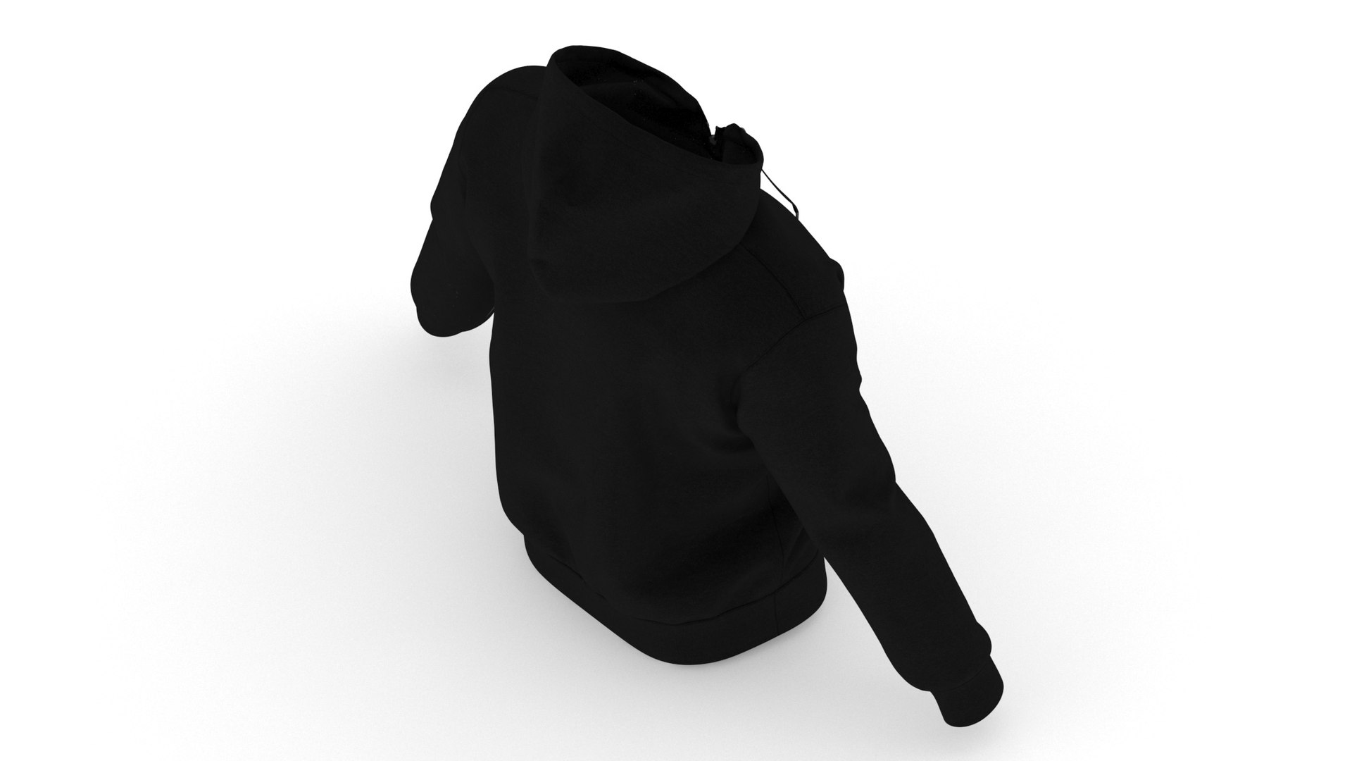 Hoodie Zip Generic Black Model - TurboSquid 2140278