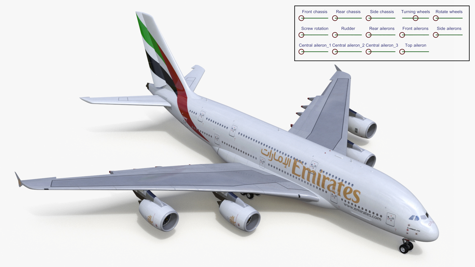 3D Emirates Airbus A380 Rigged Model - TurboSquid 2374702