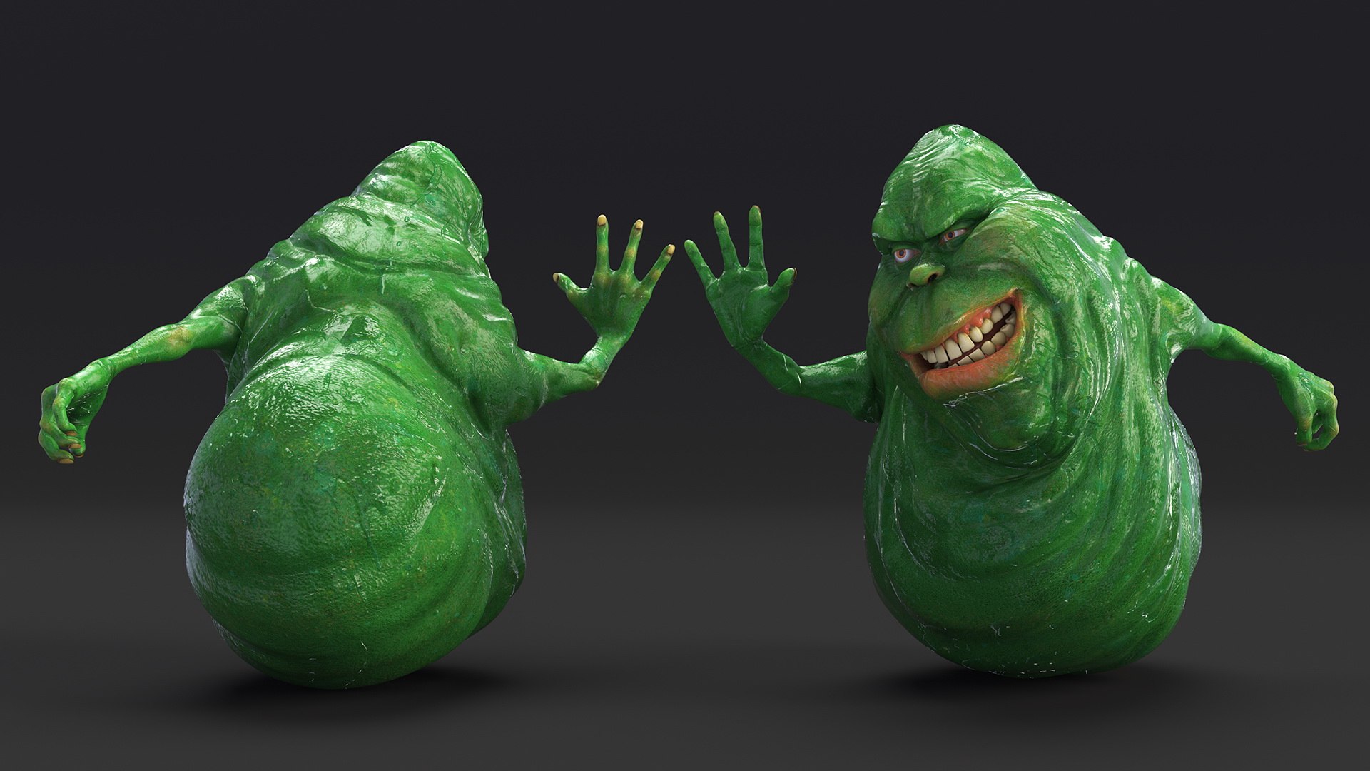 3D Slimer Ghost Character Rigged for Maya - TurboSquid 2056743