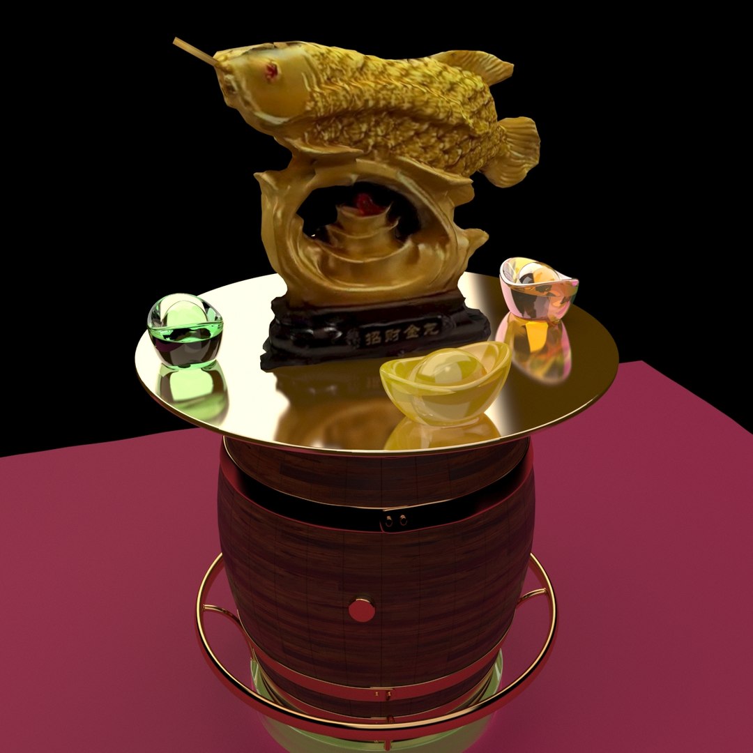 3D Chinese Golden Fish Statue - TurboSquid 2236920
