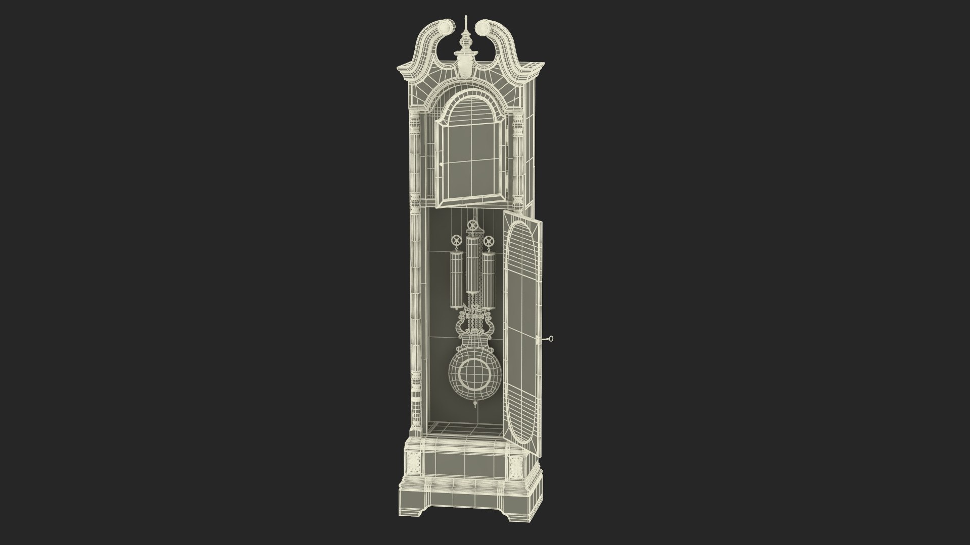 Classical Longcase Clock Open 3D Model - TurboSquid 2287271